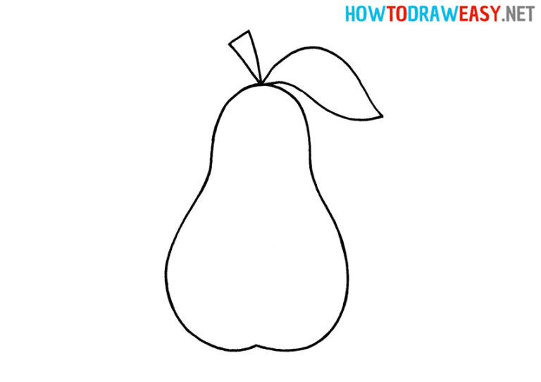How to Draw a Pear for Kids - How to Draw Easy