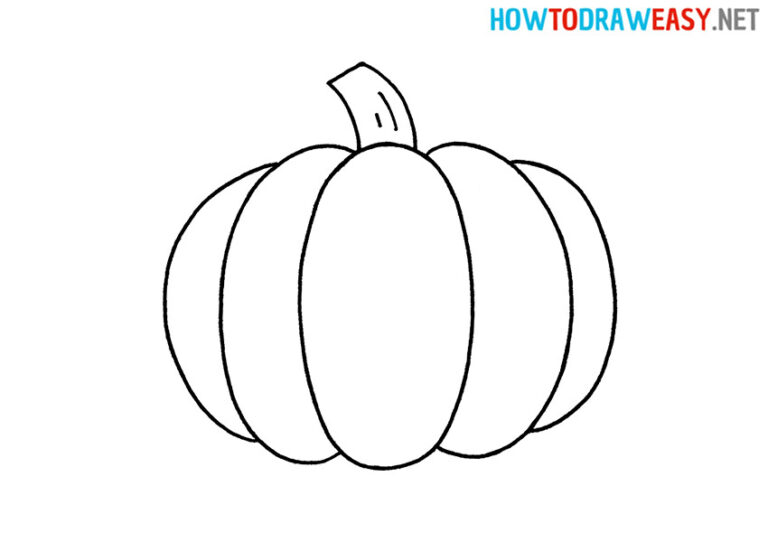 How to Draw a Pumpkin for Kids - How to Draw Easy