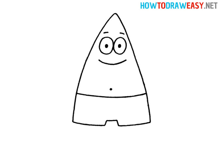 How to Draw Patrick Star for Kids - How to Draw Easy
