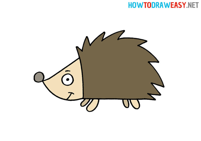 How to Draw a Hedgehog for Kids - How to Draw Easy
