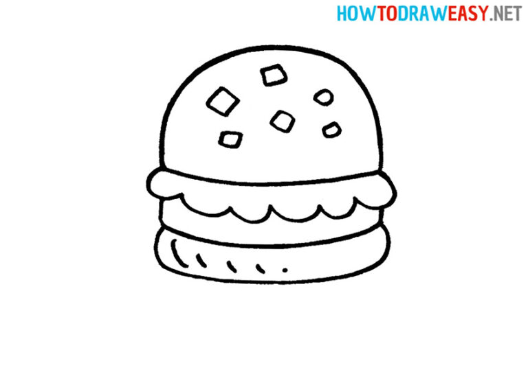 How to Draw a Krabby Patty for Kids - How to Draw Easy