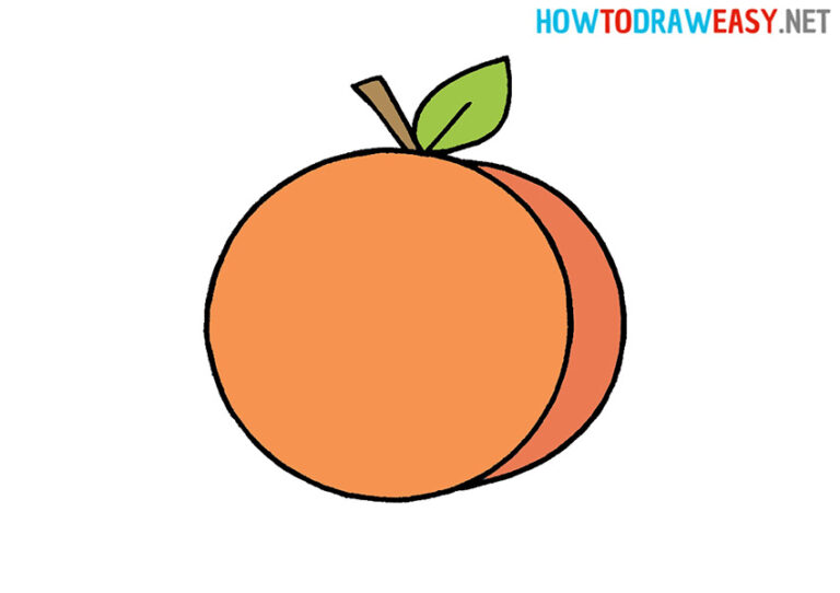 How to Draw a Peach for Kids - How to Draw Easy