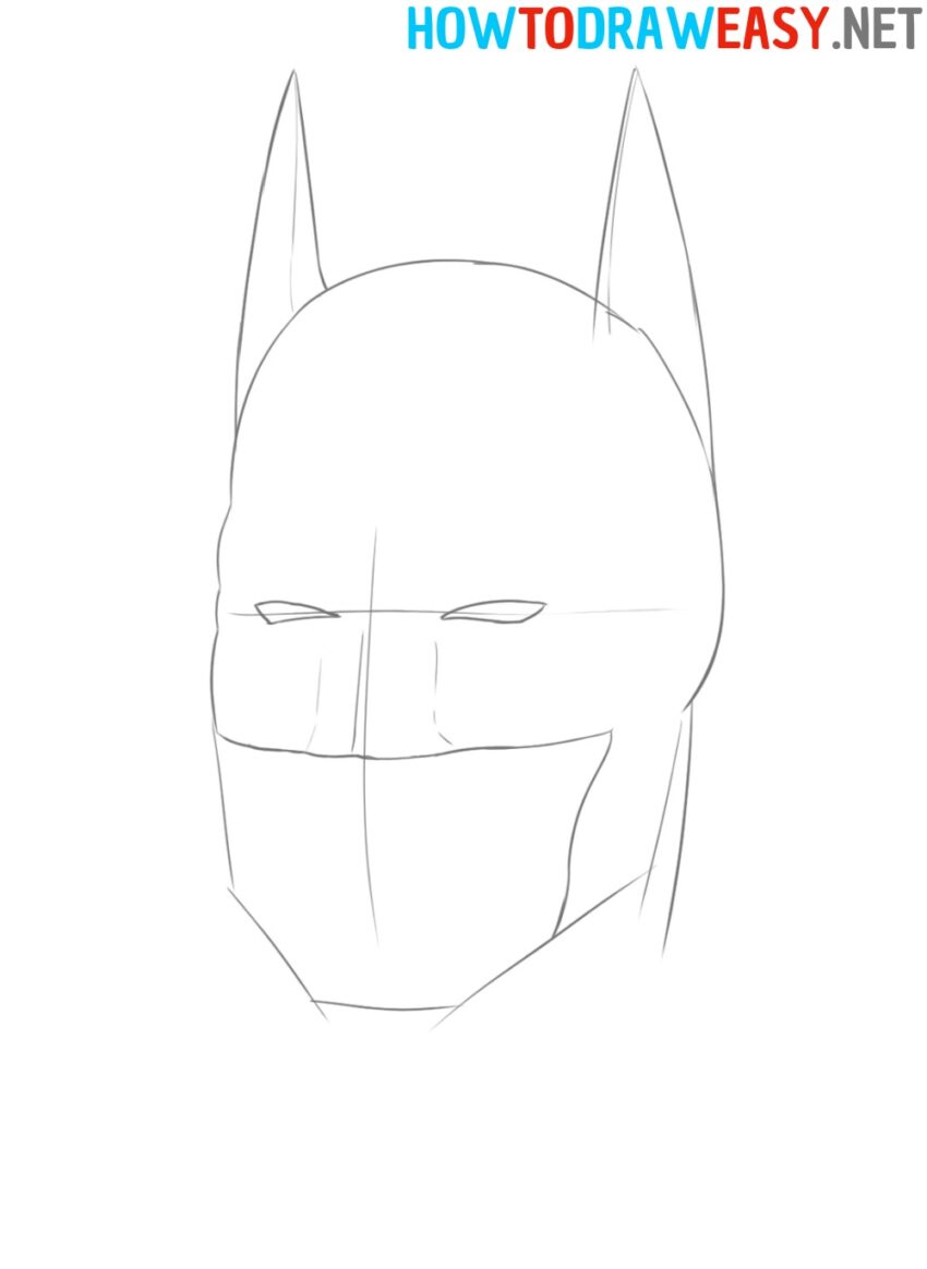 How to Draw Batman's Face - How to Draw Easy