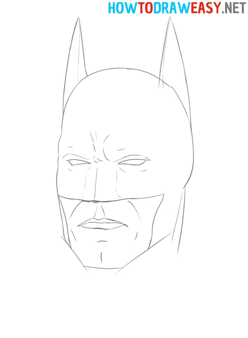 How to Draw Batman's Face - How to Draw Easy