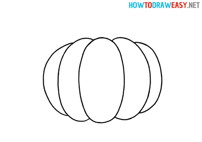 How to Draw a Pumpkin for Kids - How to Draw Easy