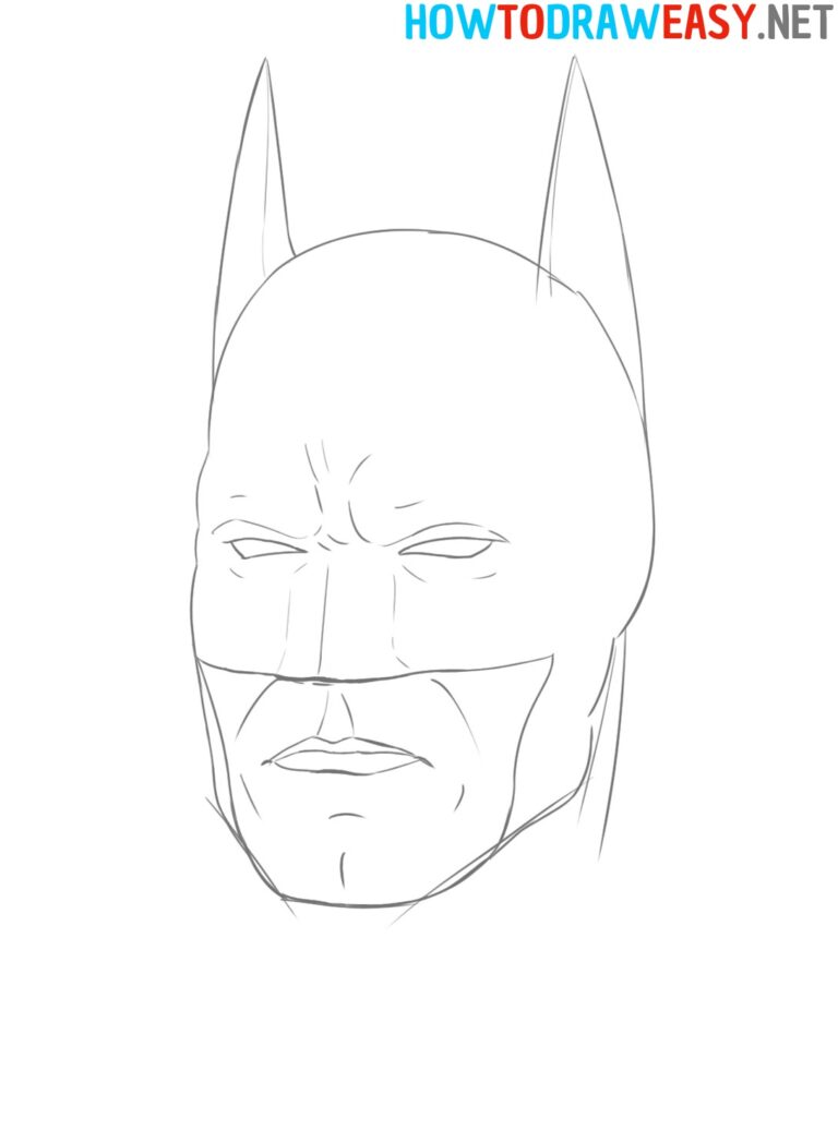 How to Draw Batman's Face - How to Draw Easy