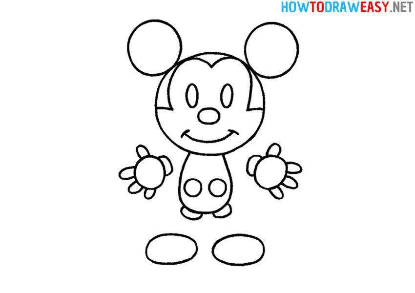 How to Draw Mickey Mouse for Kids - How to Draw Easy