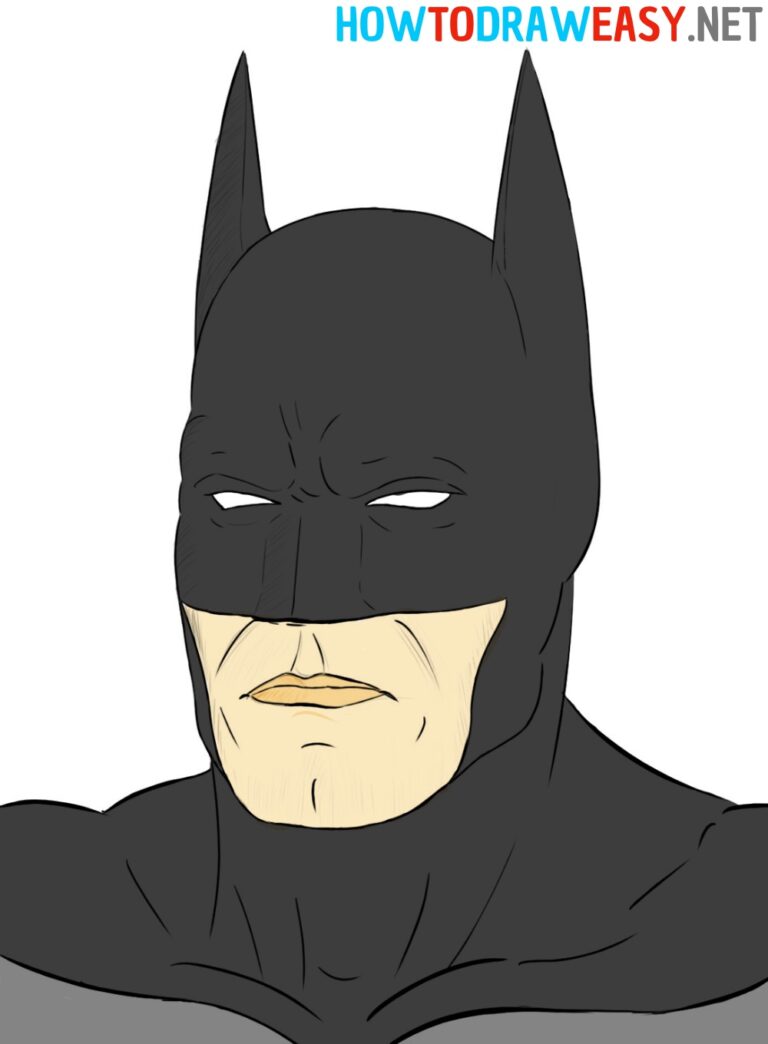 How to Draw Batman's Face - How to Draw Easy