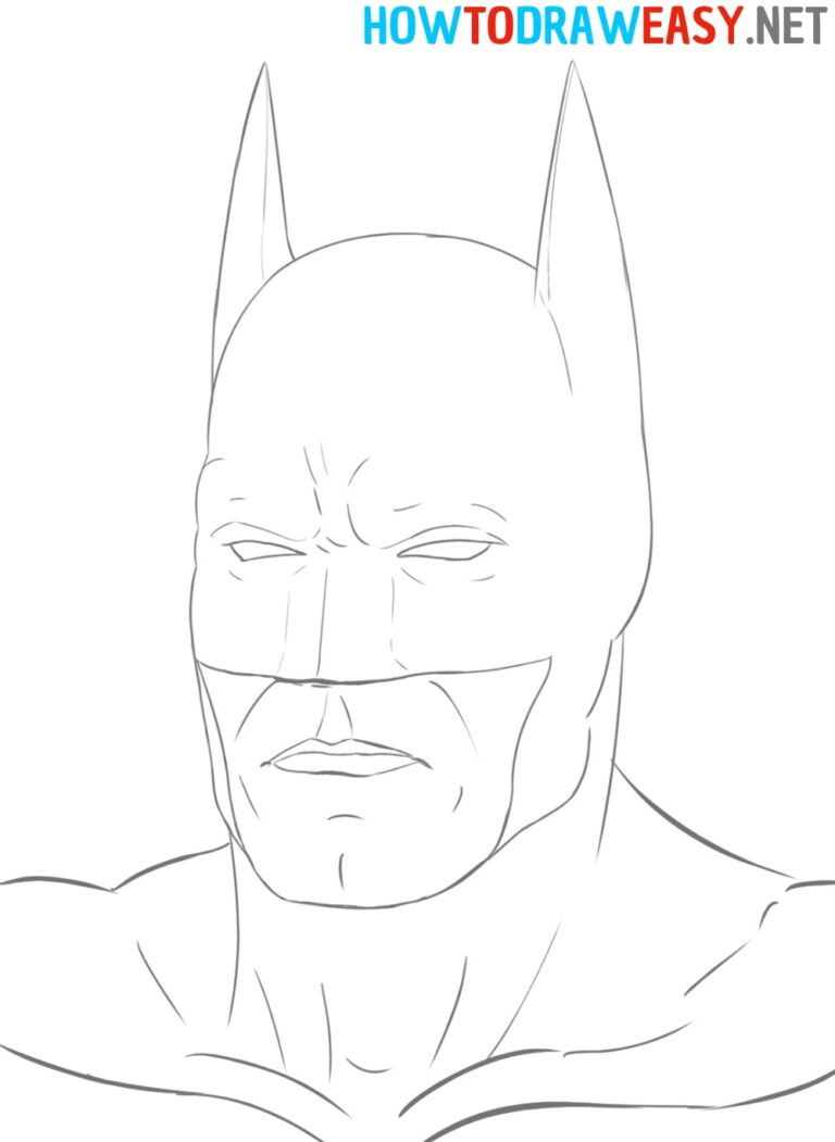 How to Draw Batman's Face - How to Draw Easy