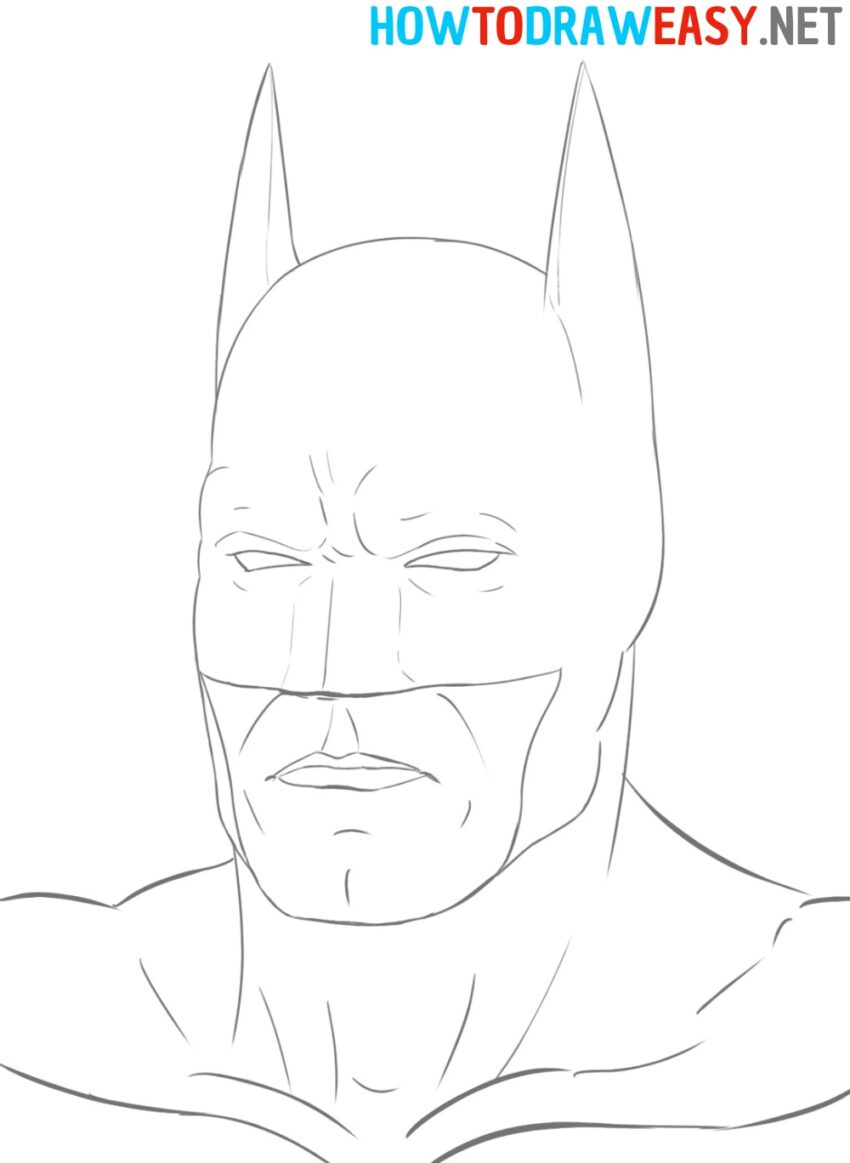 How to Draw Batman's Face - How to Draw Easy