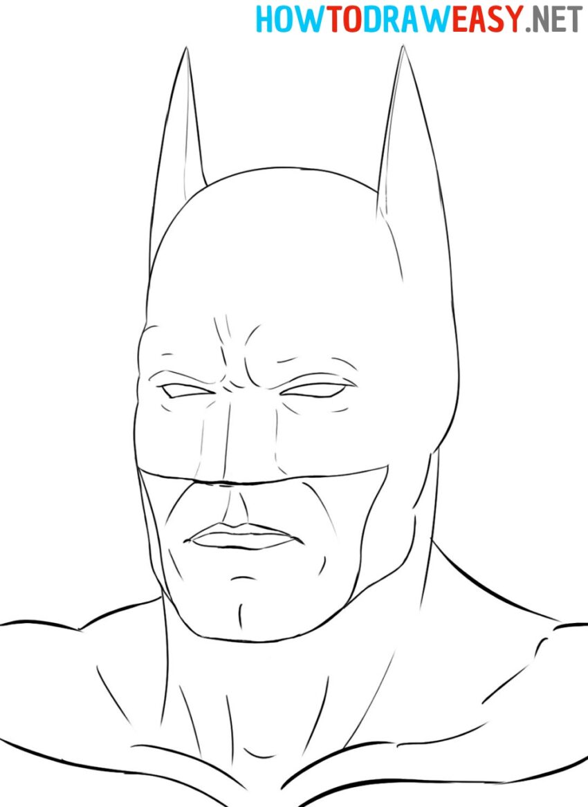 How to Draw Batman's Face - How to Draw Easy