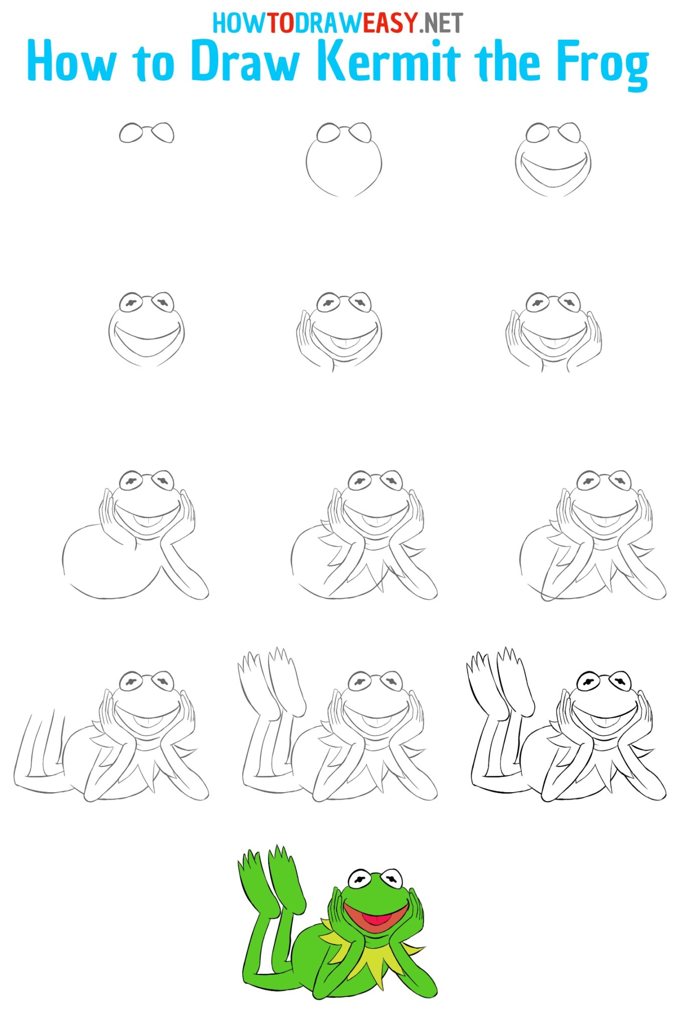 How to Draw Kermit the Frog - How to Draw Easy