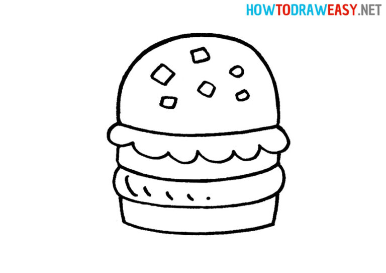 How to Draw a Krabby Patty for Kids - How to Draw Easy