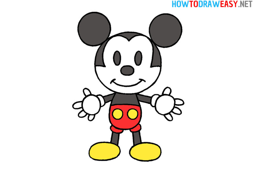 How to Draw Mickey Mouse for Kids - How to Draw Easy