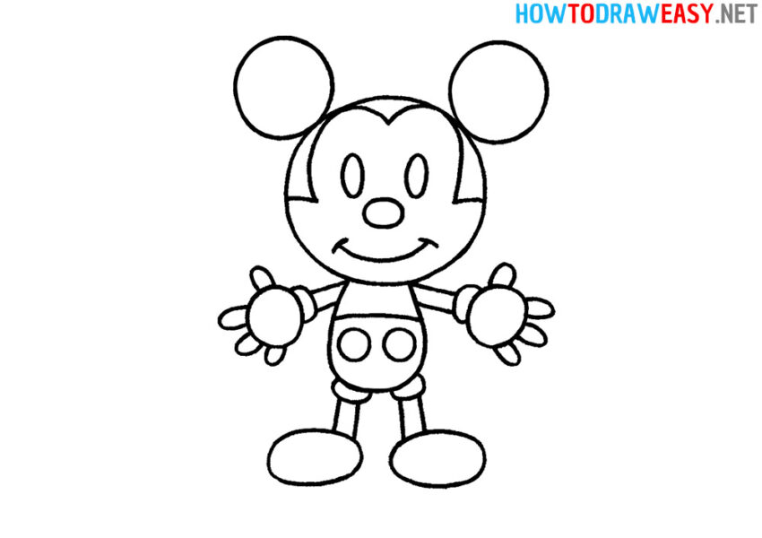 How to Draw Mickey Mouse for Kids - How to Draw Easy