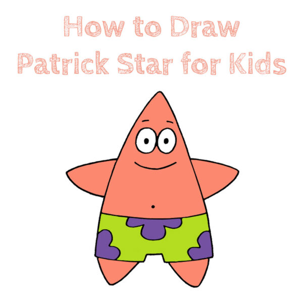 How to Draw Patrick Star for Kids - How to Draw Easy