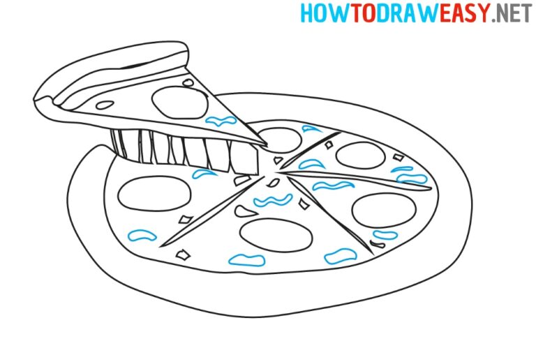 How to Draw a Pizza Easy - How to Draw Easy