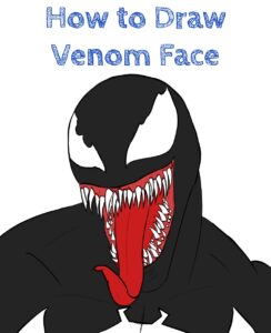 How to Draw Venom Face - How to Draw Easy