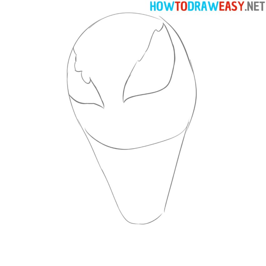 How to Draw Venom Face - How to Draw Easy