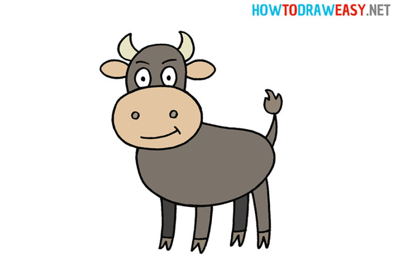 How to Draw a Bull for Kids - How to Draw Easy