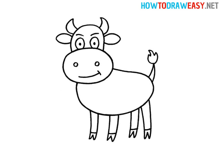 How to Draw a Bull for Kids - How to Draw Easy