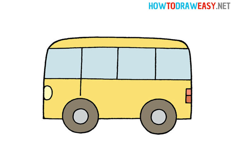 How to Draw a Bus for Kids - How to Draw Easy