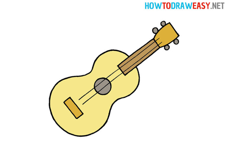 How to Draw a Guitar for Kids - How to Draw Easy