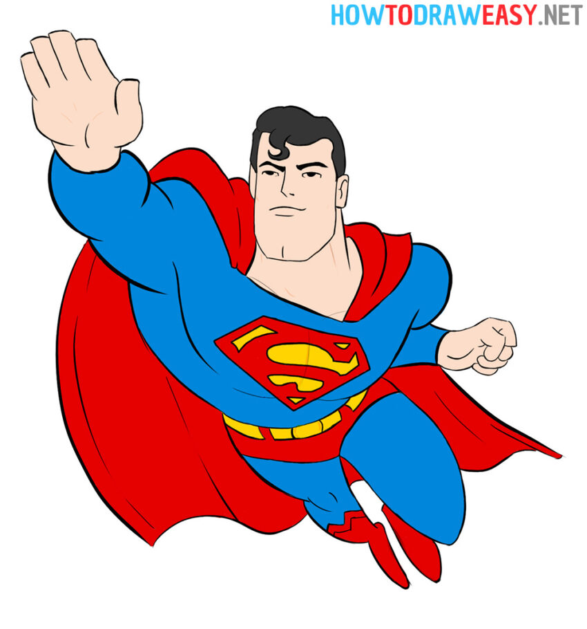 How to Draw Cartoon Superman - How to Draw Easy