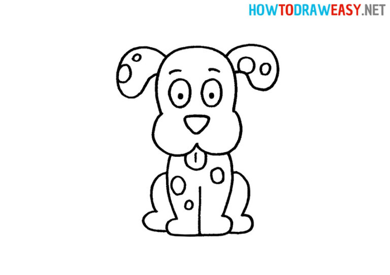 How to Draw a Dalmatian for Kids - How to Draw Easy