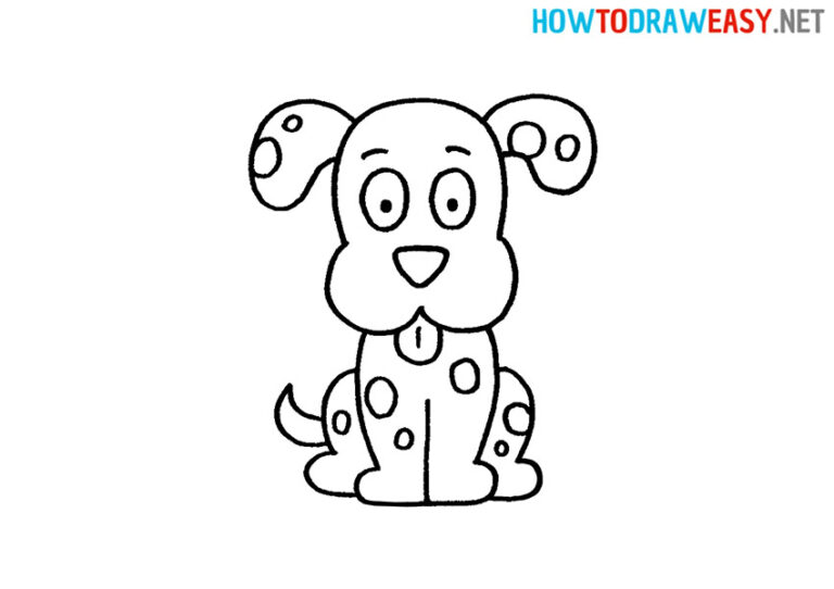 How to Draw a Dalmatian for Kids - How to Draw Easy