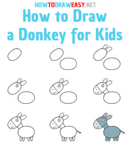 How to Draw a Donkey for Kids - How to Draw Easy