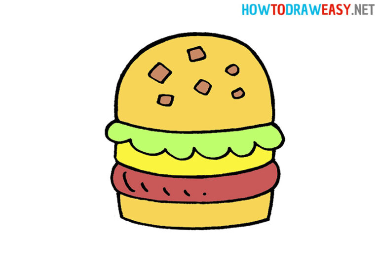 How to Draw a Krabby Patty for Kids - How to Draw Easy