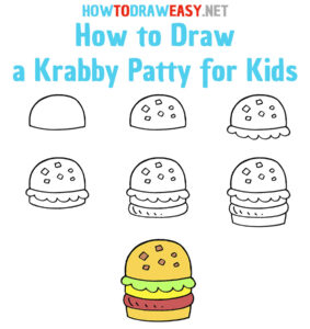How to Draw a Krabby Patty for Kids - How to Draw Easy