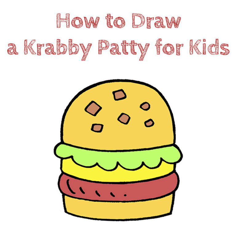 How to Draw a Krabby Patty for Kids - How to Draw Easy