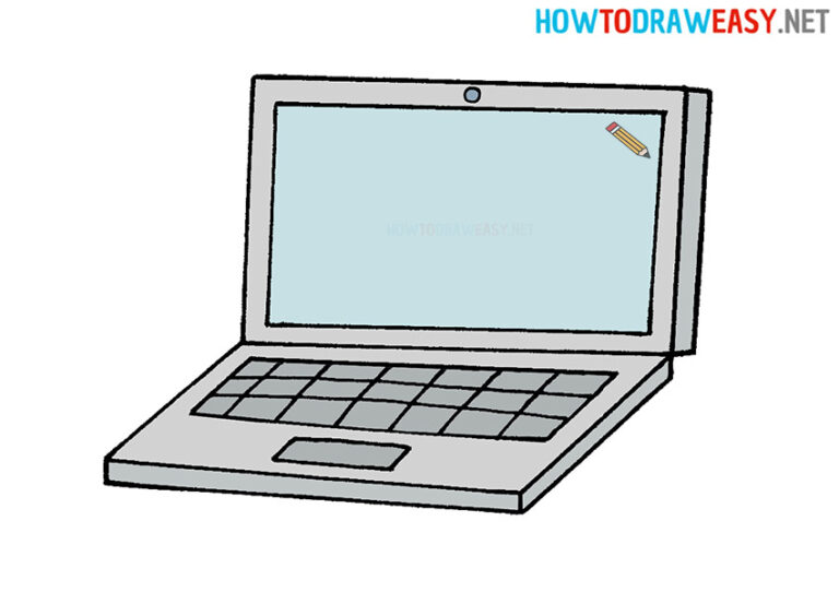 How to Draw a Laptop for Kids - How to Draw Easy
