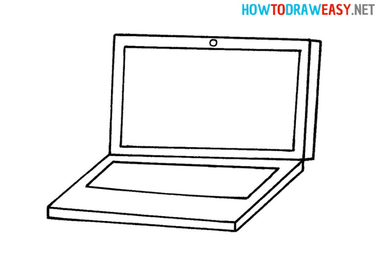 How to Draw a Laptop for Kids - How to Draw Easy