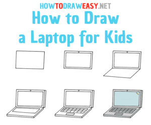 How to Draw a Laptop for Kids - How to Draw Easy