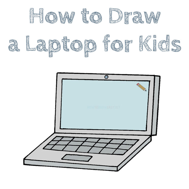 How to Draw a Laptop for Kids - How to Draw Easy
