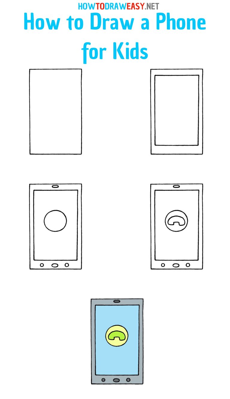 How to Draw a Phone for Kids - How to Draw Easy