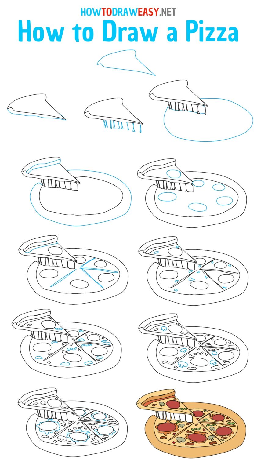 How to Draw a Pizza Easy - How to Draw Easy