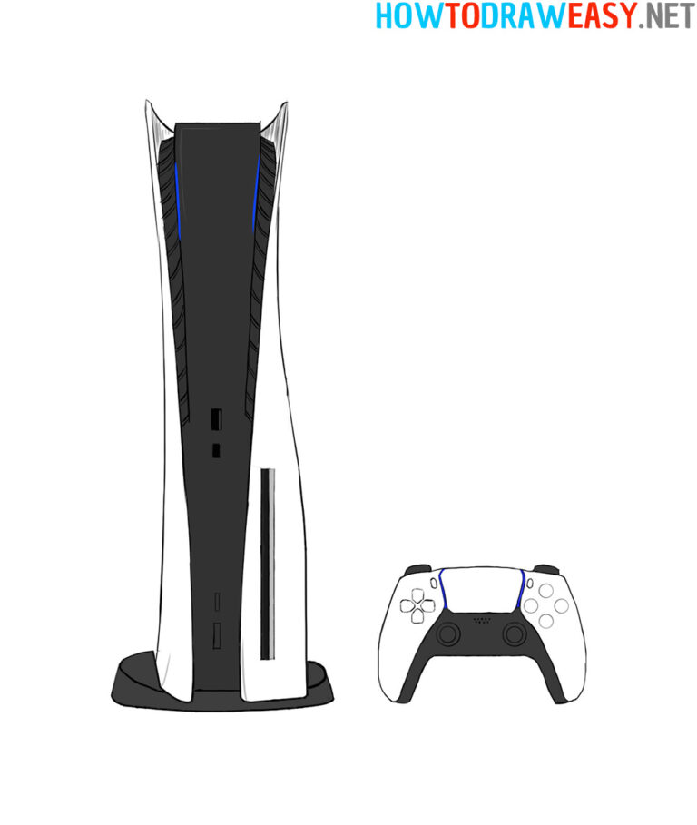 How to Draw a PlayStation 5 - How to Draw Easy