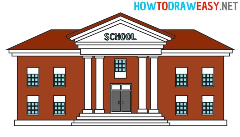 How to Draw a School - How to Draw Easy