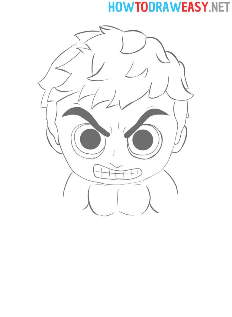 How to Draw Chibi Hulk - How to Draw Easy