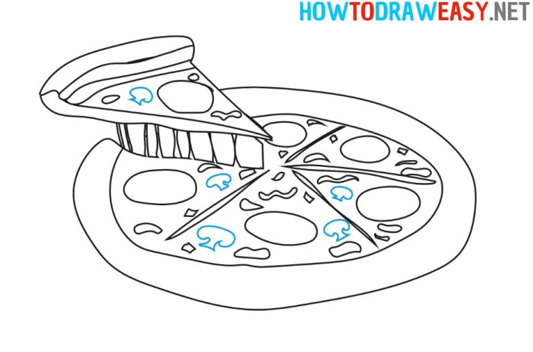 How to Draw a Pizza Easy - How to Draw Easy