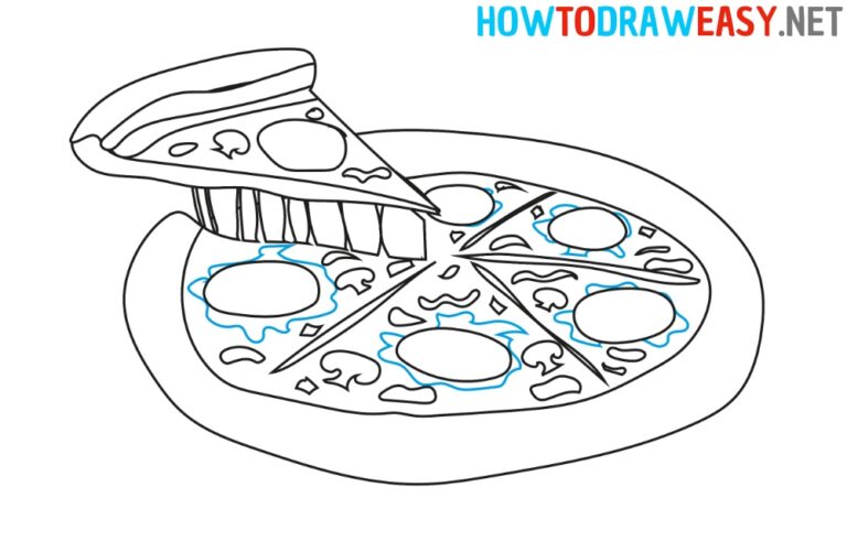 How to Draw a Pizza Easy - How to Draw Easy