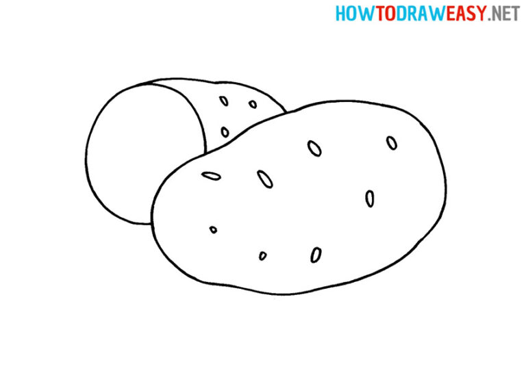 How to Draw a Potato for Kids - How to Draw Easy