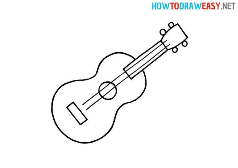 How to Draw a Guitar for Kids - How to Draw Easy