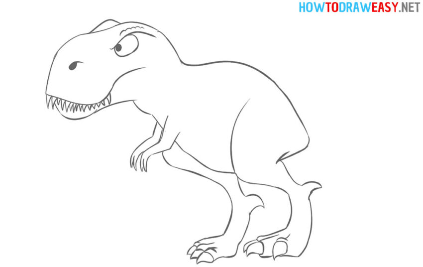 How to Draw a T-Rex Easy - How to Draw Easy