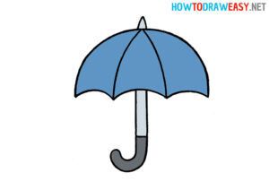 How to Draw an Umbrella for Kids - How to Draw Easy