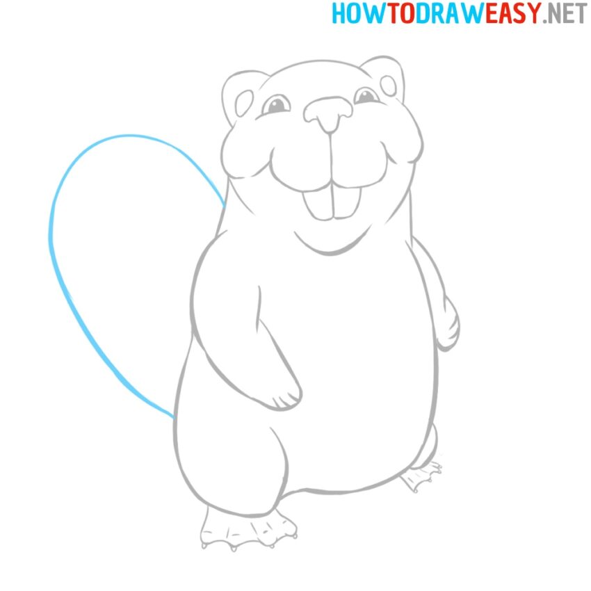 How to Draw a Cartoon Beaver - How to Draw Easy
